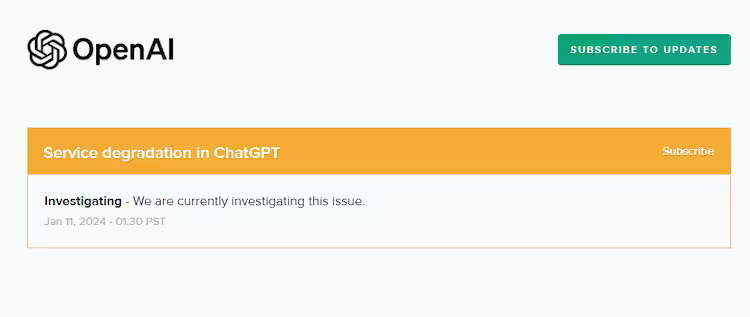 Global ChatGPT Outage Under Investigation: OpenAI